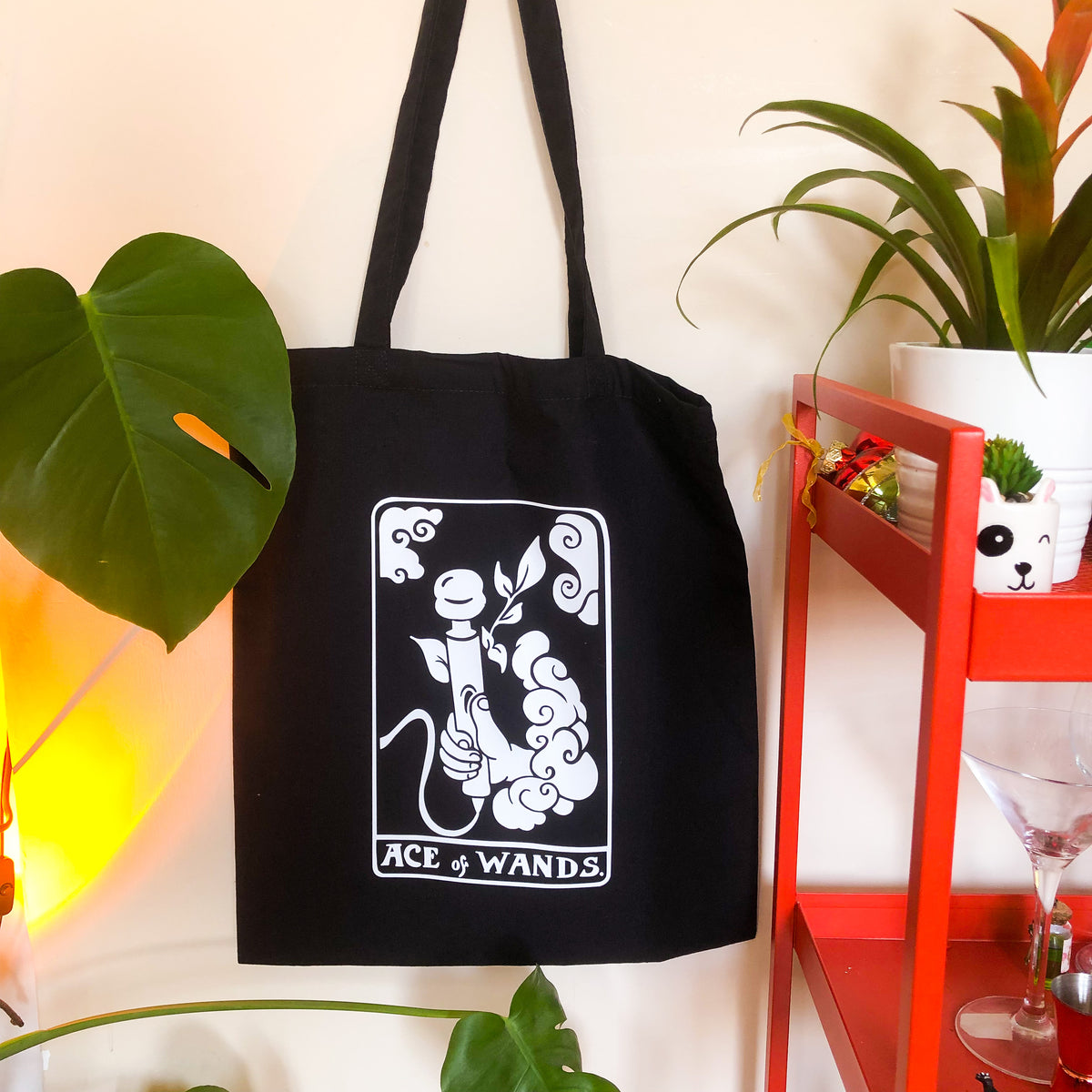 Ace Of Wands Tarot Card Tote Bag Black Tote Bag Lesbian Sex Positive