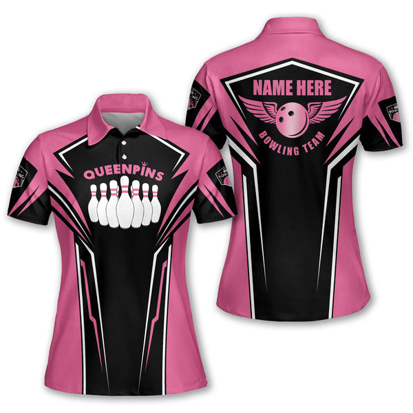 Tendpins Custom 3d Bowling Team Shirts For Women Quick Dry Short