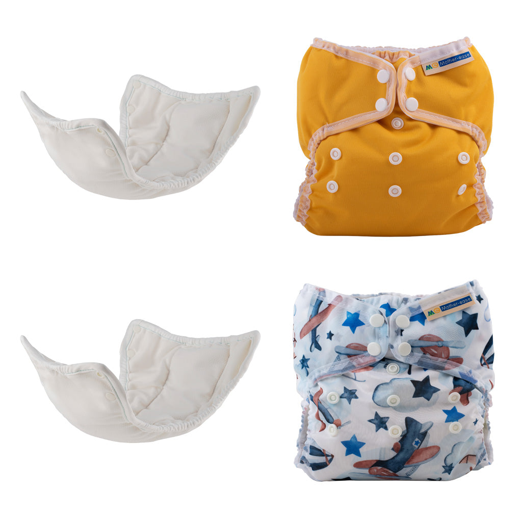 Wizard Duo All In Two Cloth Diaper Night Time Package Mother Ease