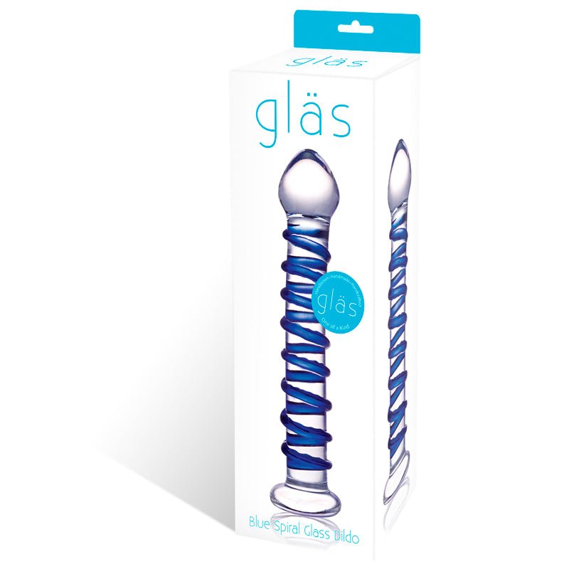 Glas Blue Spiral Glass Dildo