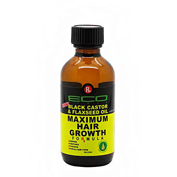 Eco Style Black Castor And Flaxseed Oil Maximum Hair Growth Formula 2oz