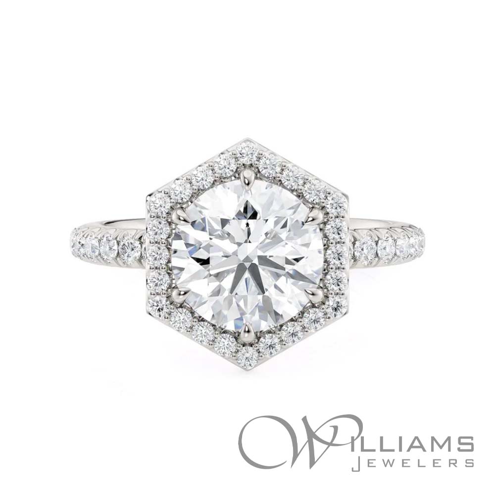 Michael M Hex 18 Karat Diamond Engagement Ring Williams Jewelers