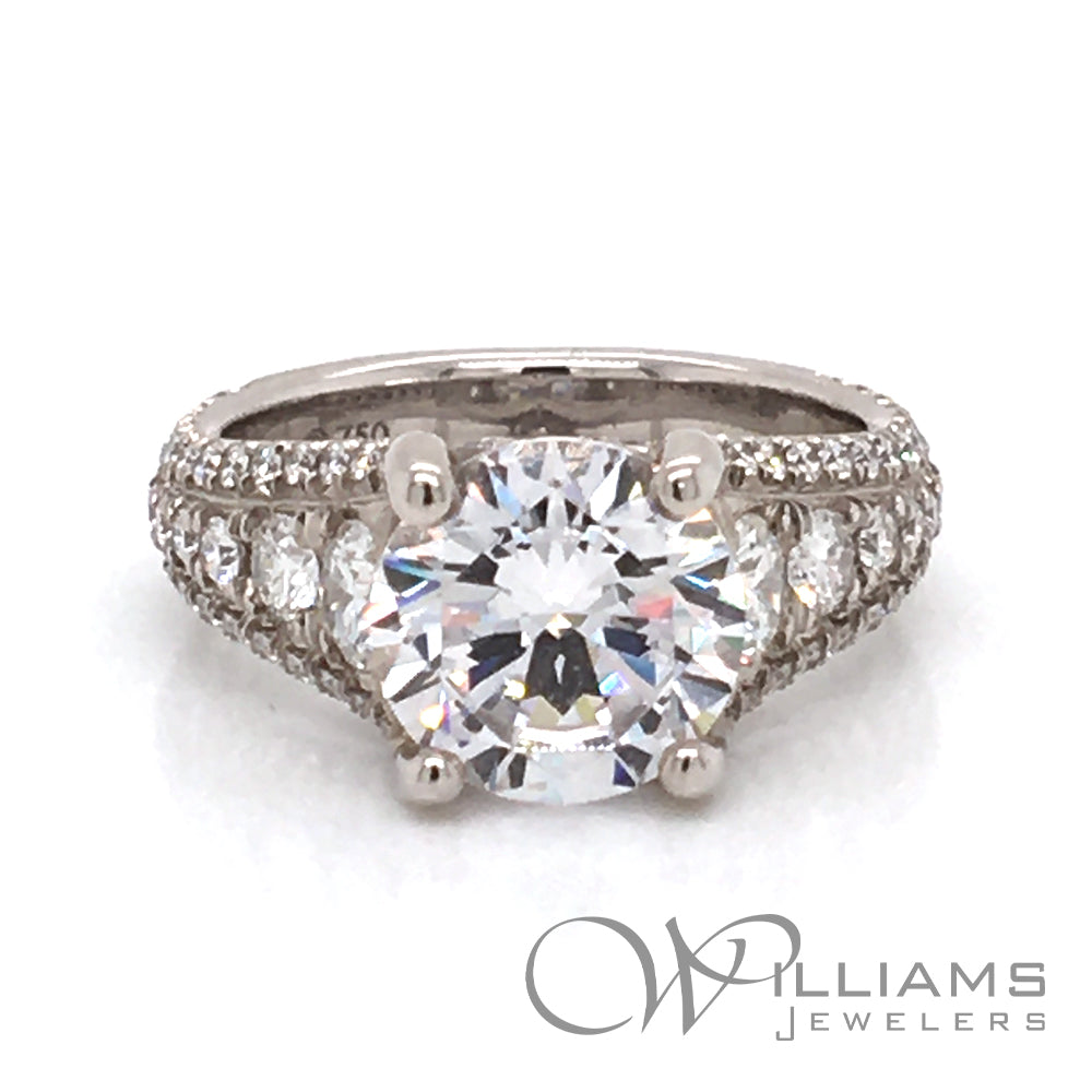 Precision Set Extraordinary 18 Karat Diamond Engagement Ring Williams