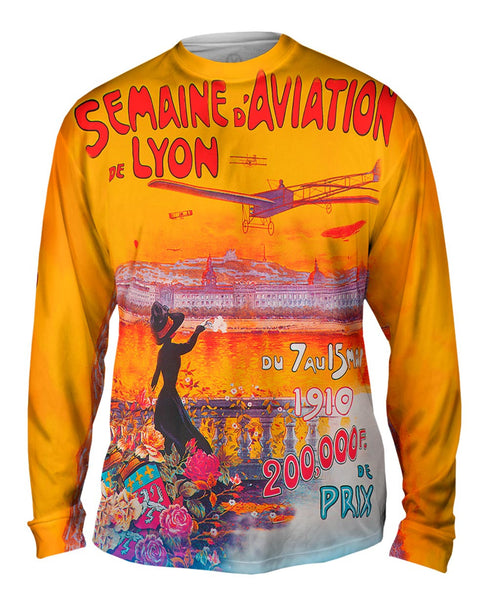 Semaine D Aviation De Lyon France Mens Long Sleeve Yizzam