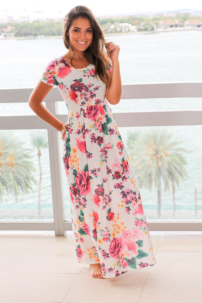 White Floral Maxi Dress Maxi Dresses Saved By The Dress