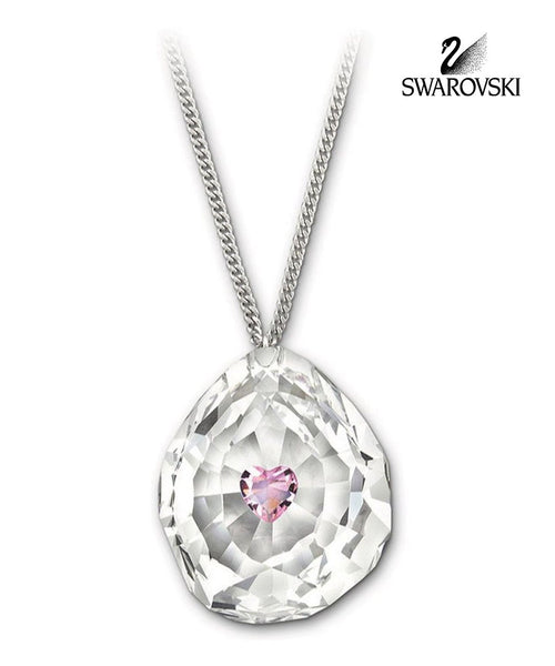 Swarovski Clear And Pink Crystal Jewelry Neon Heart Pendant Necklace