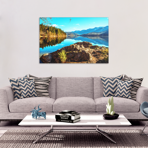 Mountain Lake Reflection Canvas Art Peaceful Relaxing Mountain Scene