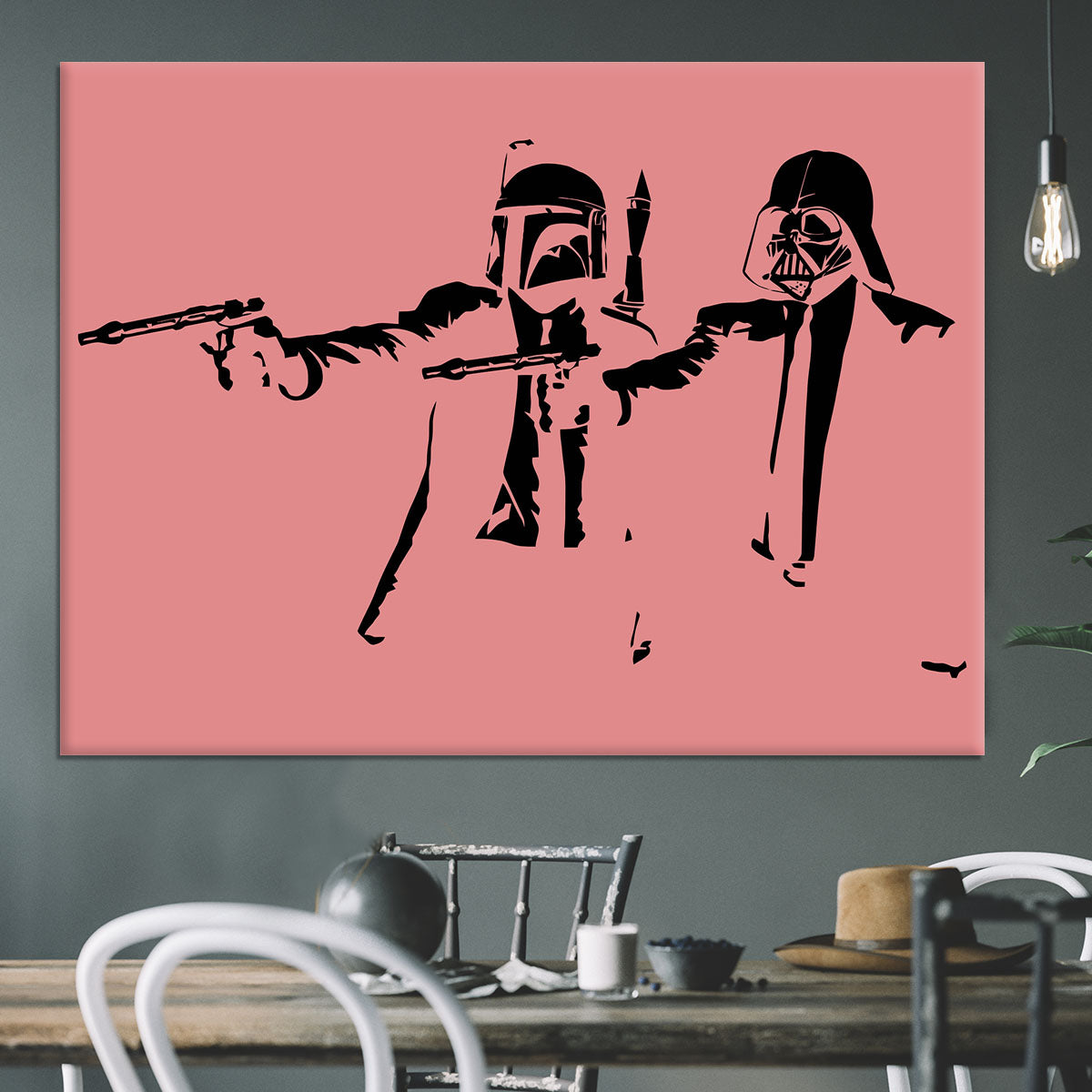 Banksy Pulp Fiction Star Wars Red Canvas Print Or Poster Canvas Art Rocks