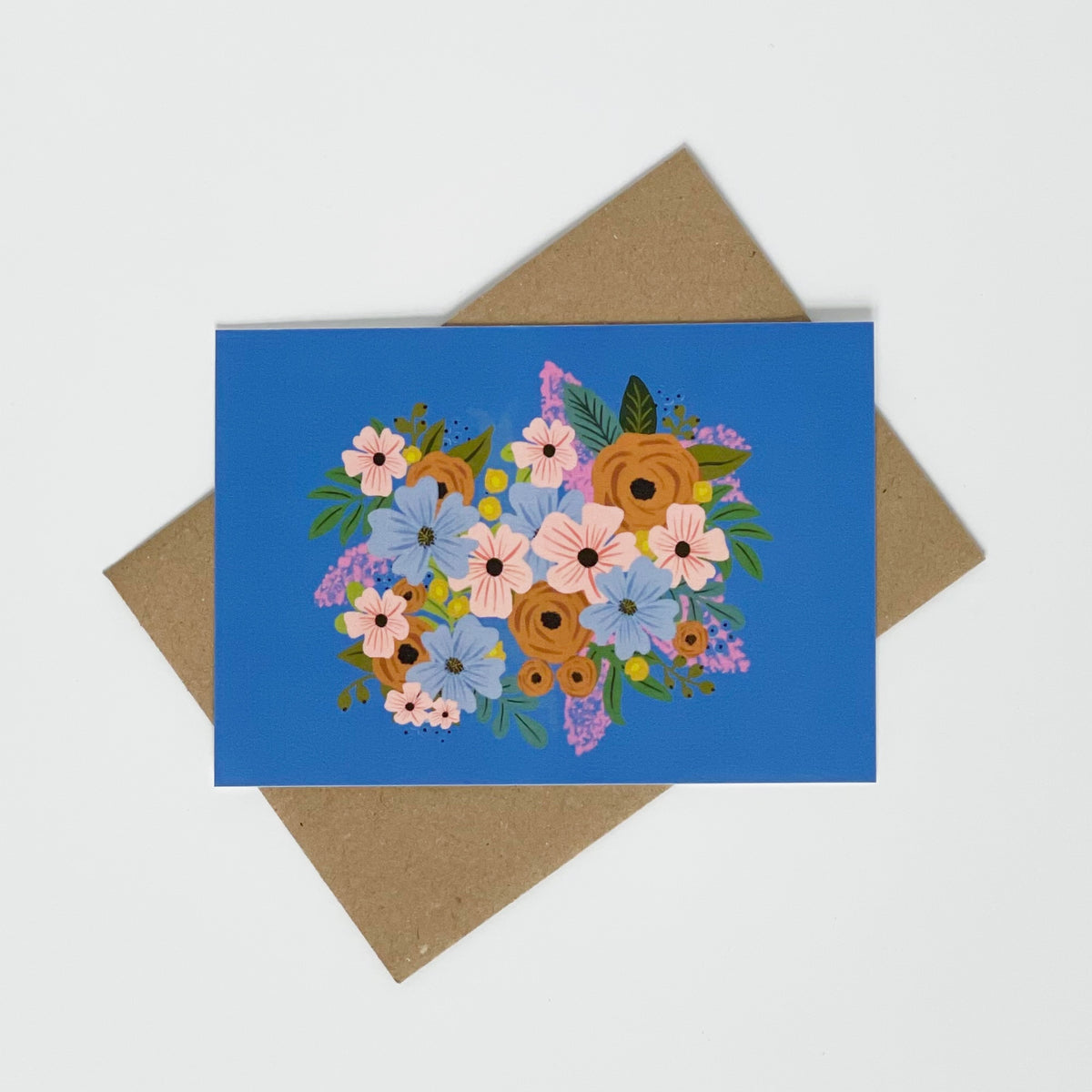 Blue Flower Colourful Blank Card Lomond Paper Co