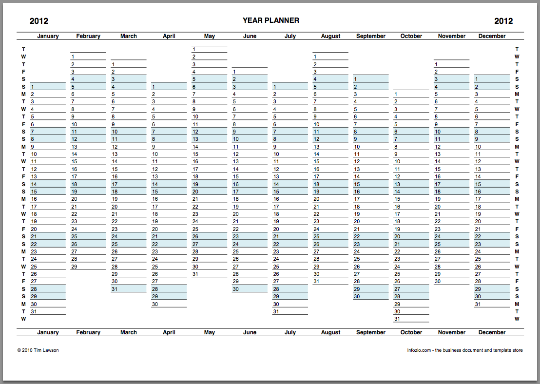 Year Planner Template 2023 Excel Printable File Infozio