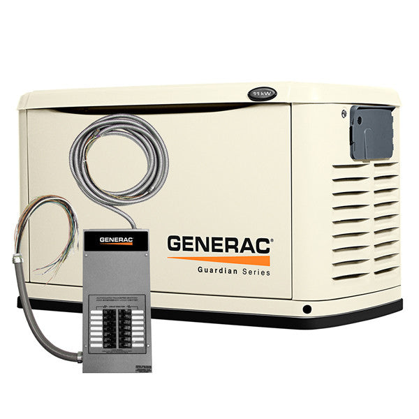 Generac 6437 11kw Steel Automatic Standby Generator With 12 Circuit Tr