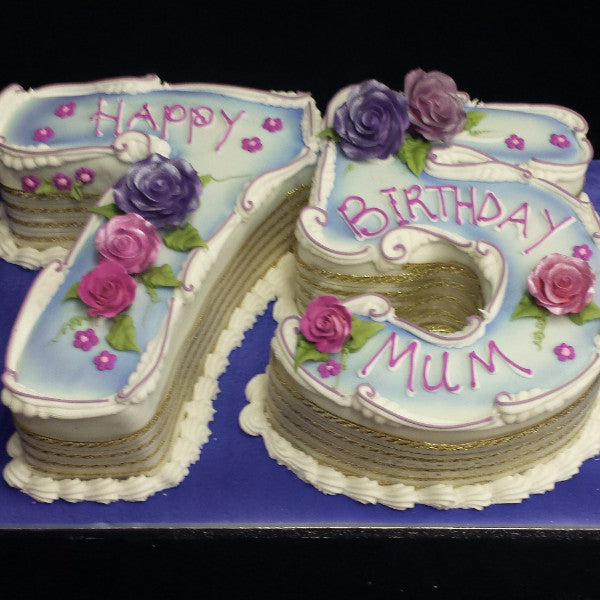 75th Numbered Birthday Cake