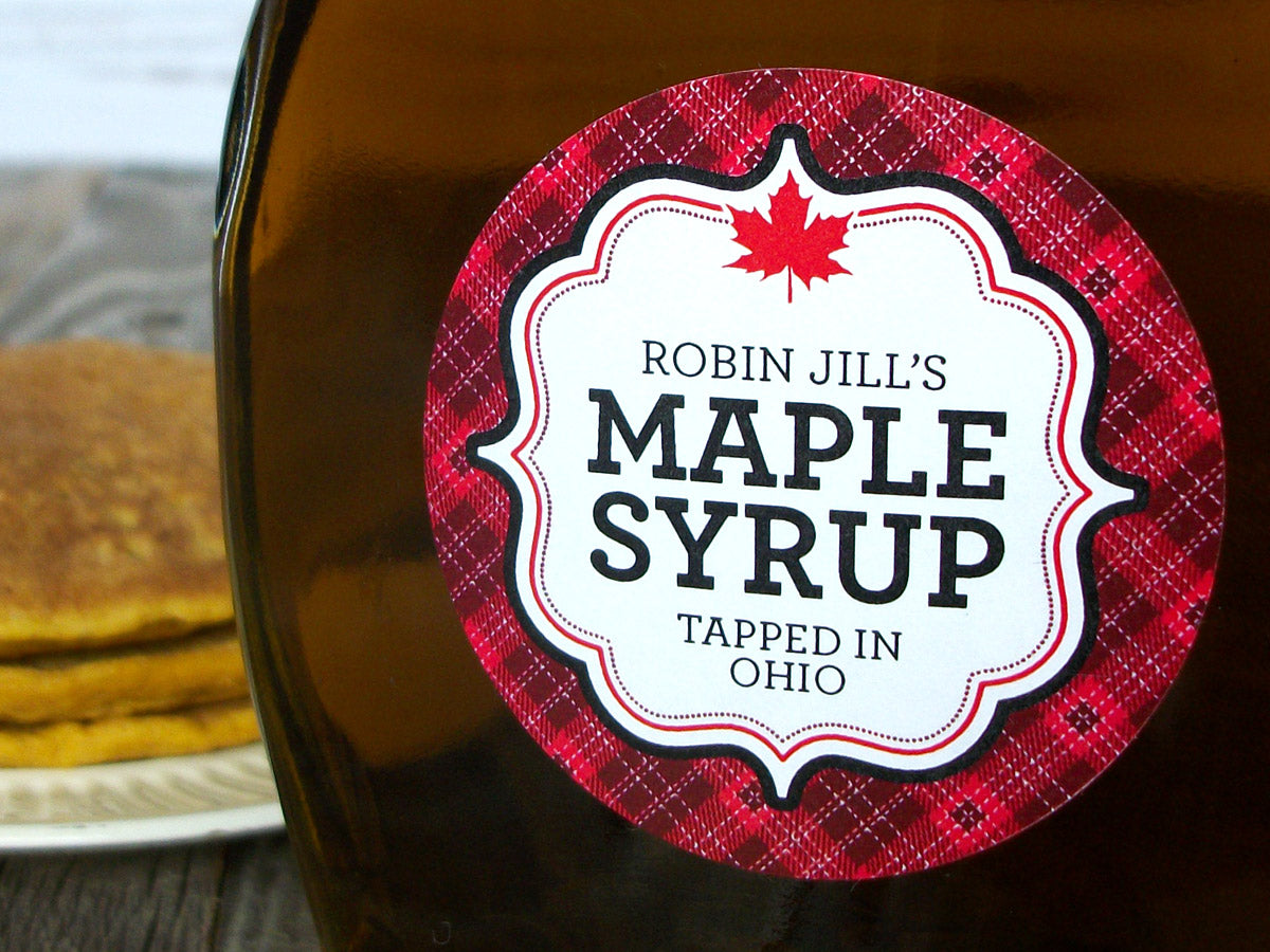 Custom Plaid Maple Syrup Labels Ts For Home Based Maple Sugarers