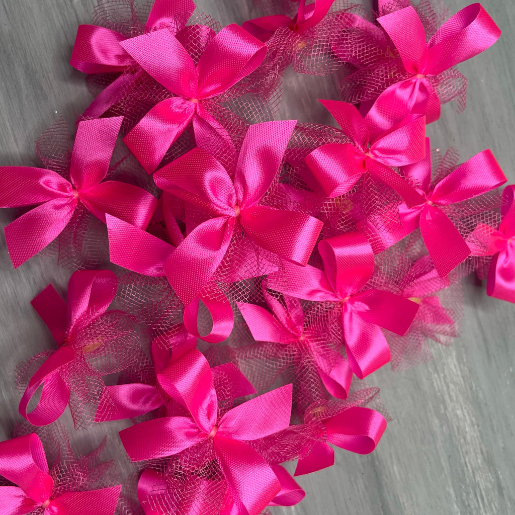 24 Hot Pink Bow Collection Medium 58 Size Bardel Bows