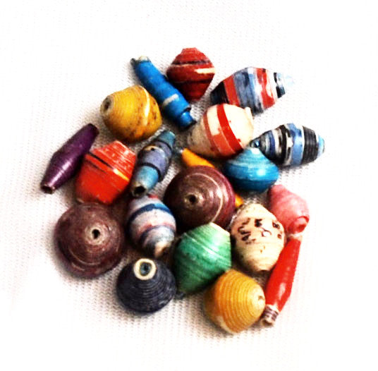 African Recycled Paper Beads Mix Estatebeads