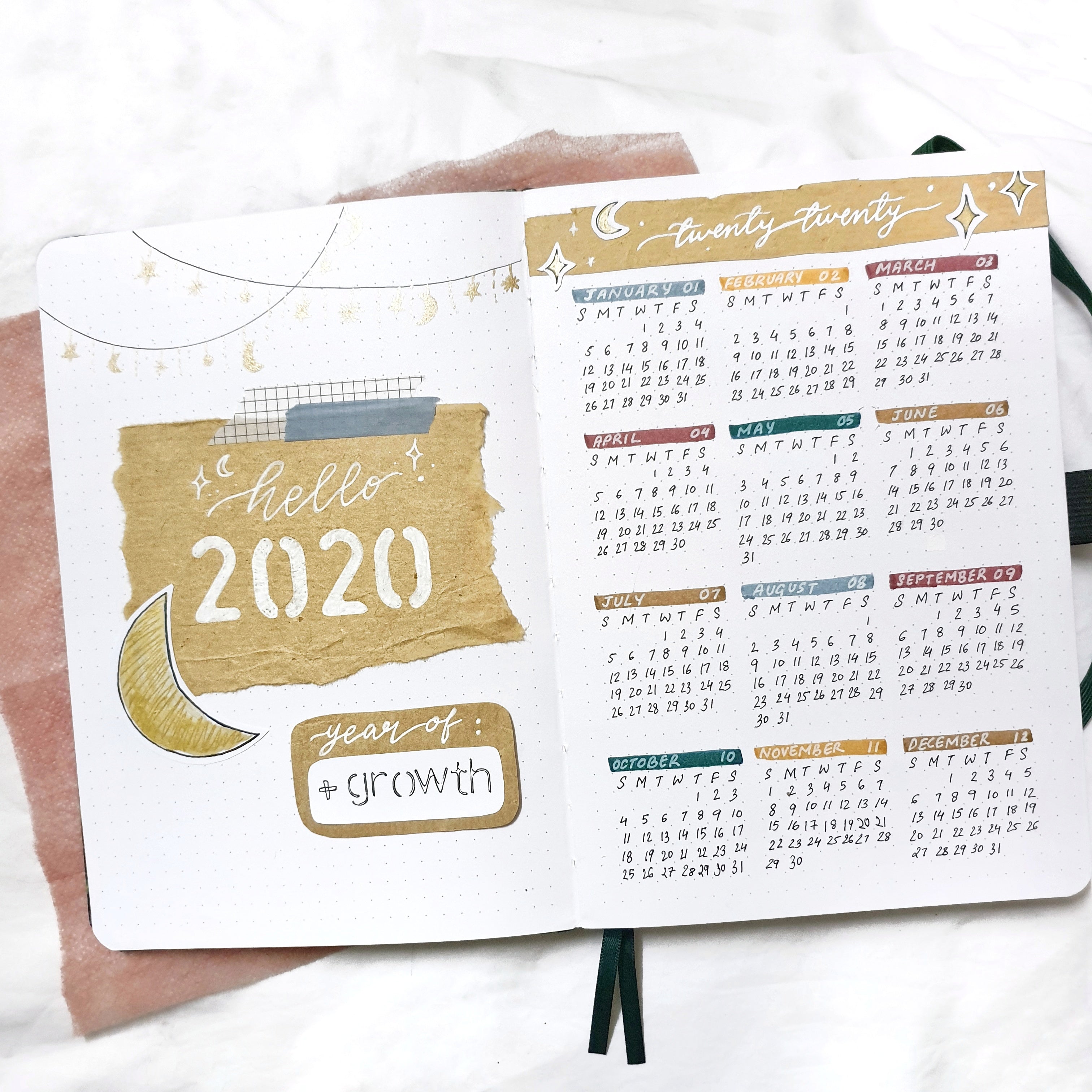 Yearly Calendar Bullet Journal Printable Calendar