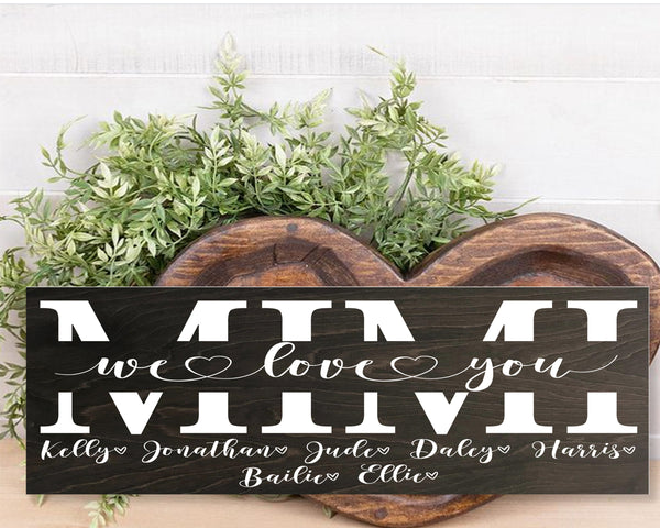 Mimi We Love You Personalized Wood Sign Rusticly Inspired Signs