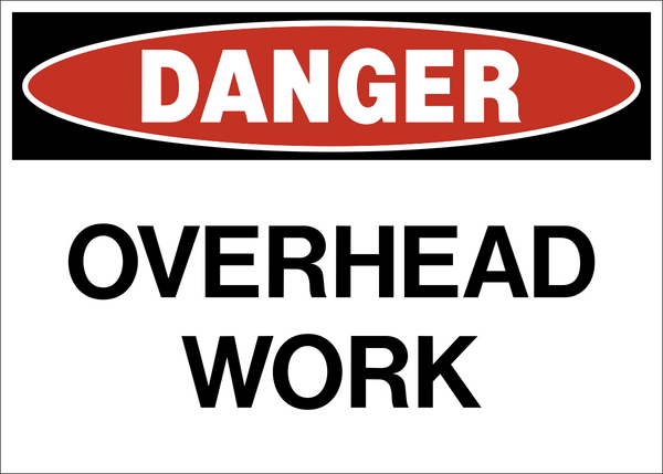 Danger Overhead Work Western Safety Sign