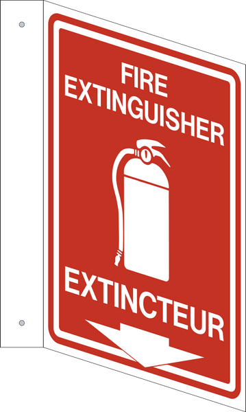 Fire Extinguisher Bilingual L Shape Western Safety Sign