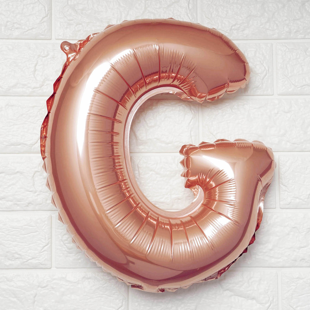 16 Metallic Rose Gold Mylar Foil Letter Balloons G Efavormart