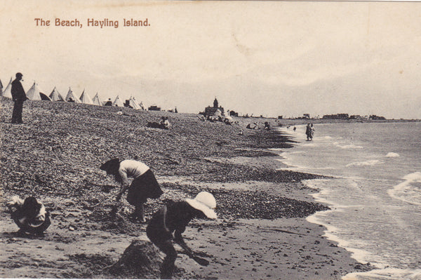 The Beach Hayling Island Old Postcard Ref 552816 Old Postcards
