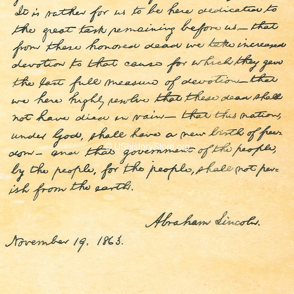 The Gettysburg Address By President Abraham Lincoln 1863 Store