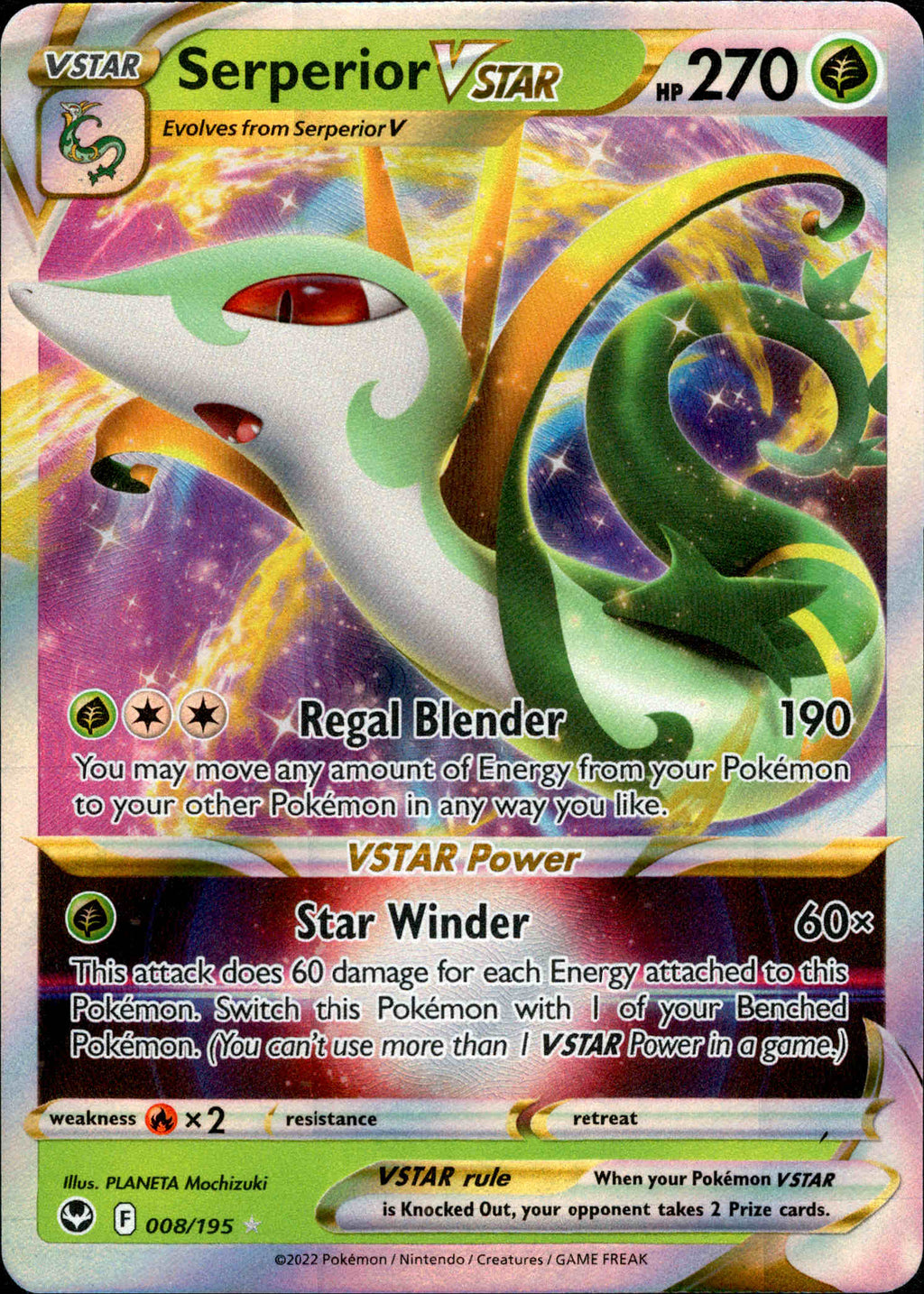 Serperior Vstar 008195 Silver Tempest Card Cavern Trading Cards Llc