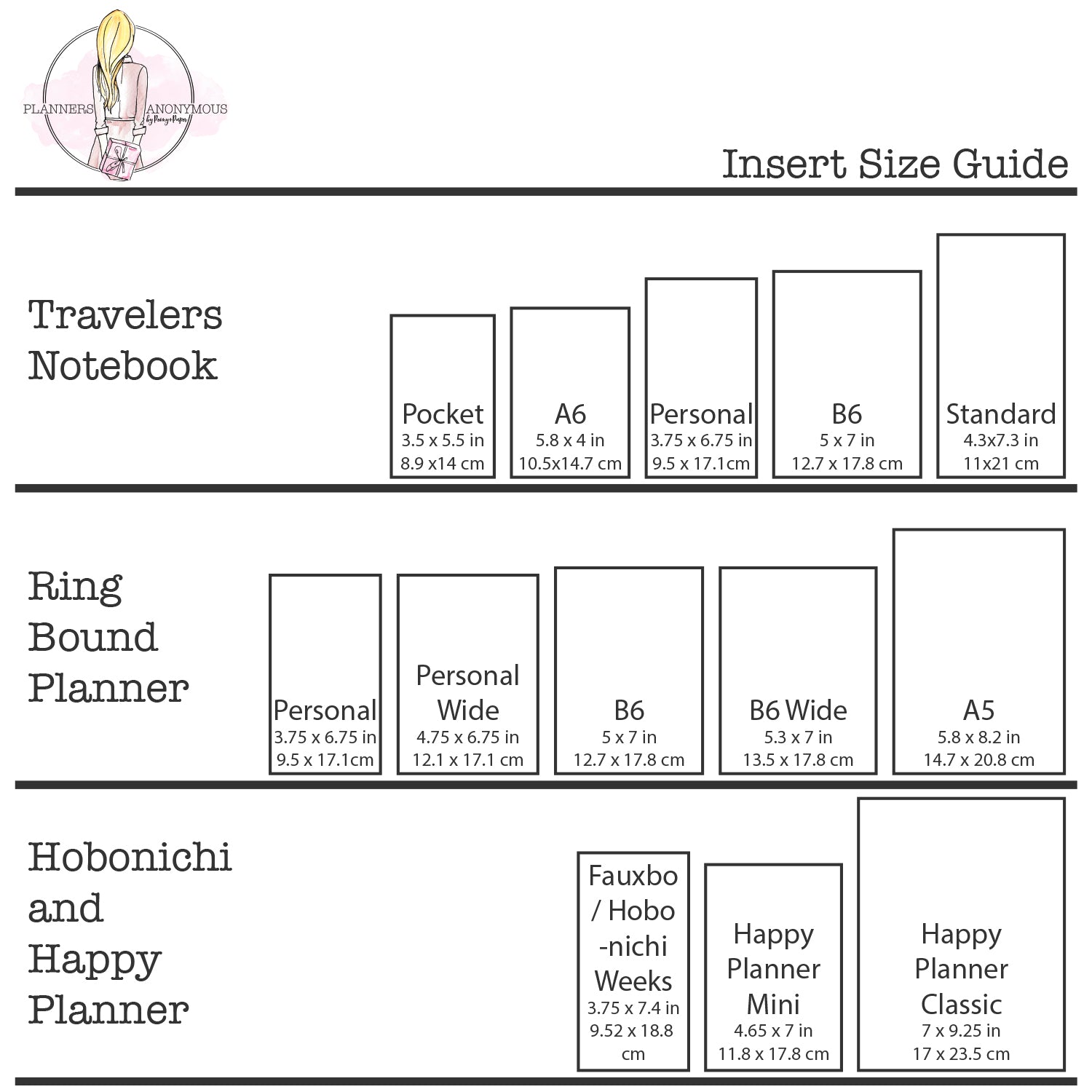 What Are Planner Sizes Free Printable Worksheet