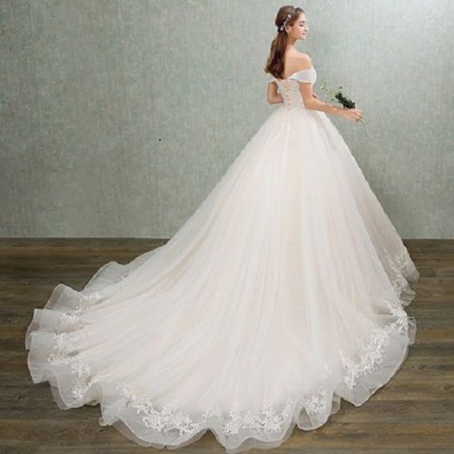 Sexy Wedding Dresses Ivory Off The Shoulder Sweepbrush Train Bridal G