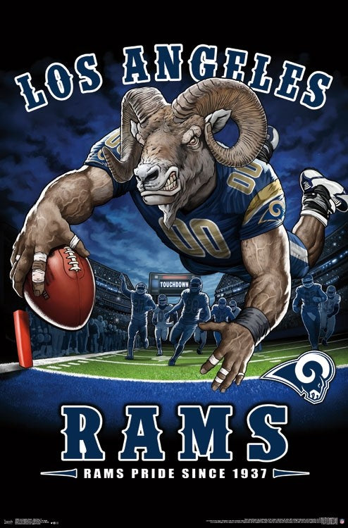 Los Angeles Rams Rams Pride Since 1937 Nfl Theme Art Poster Liquid