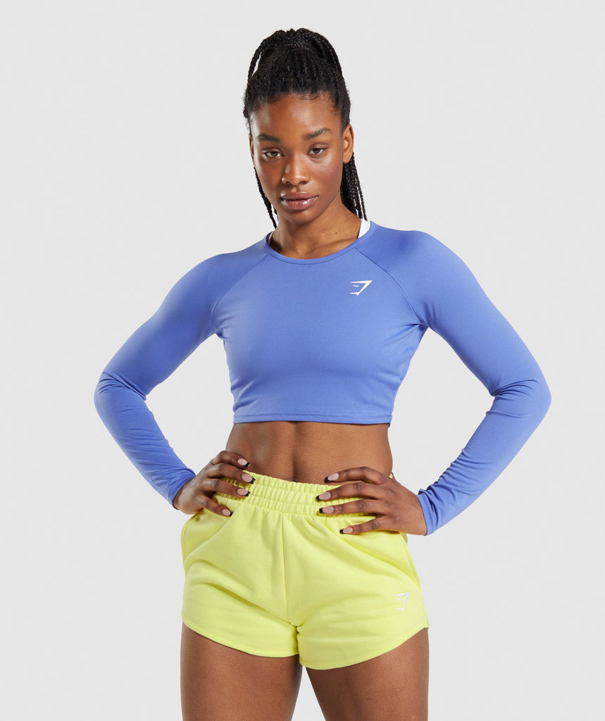 Gymshark Training Long Sleeve Crop Top Court Blue Gymshark