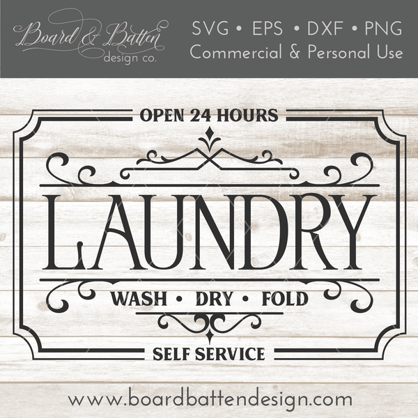 Laundry Self Service Svg File Style 1 Board And Batten Design Co