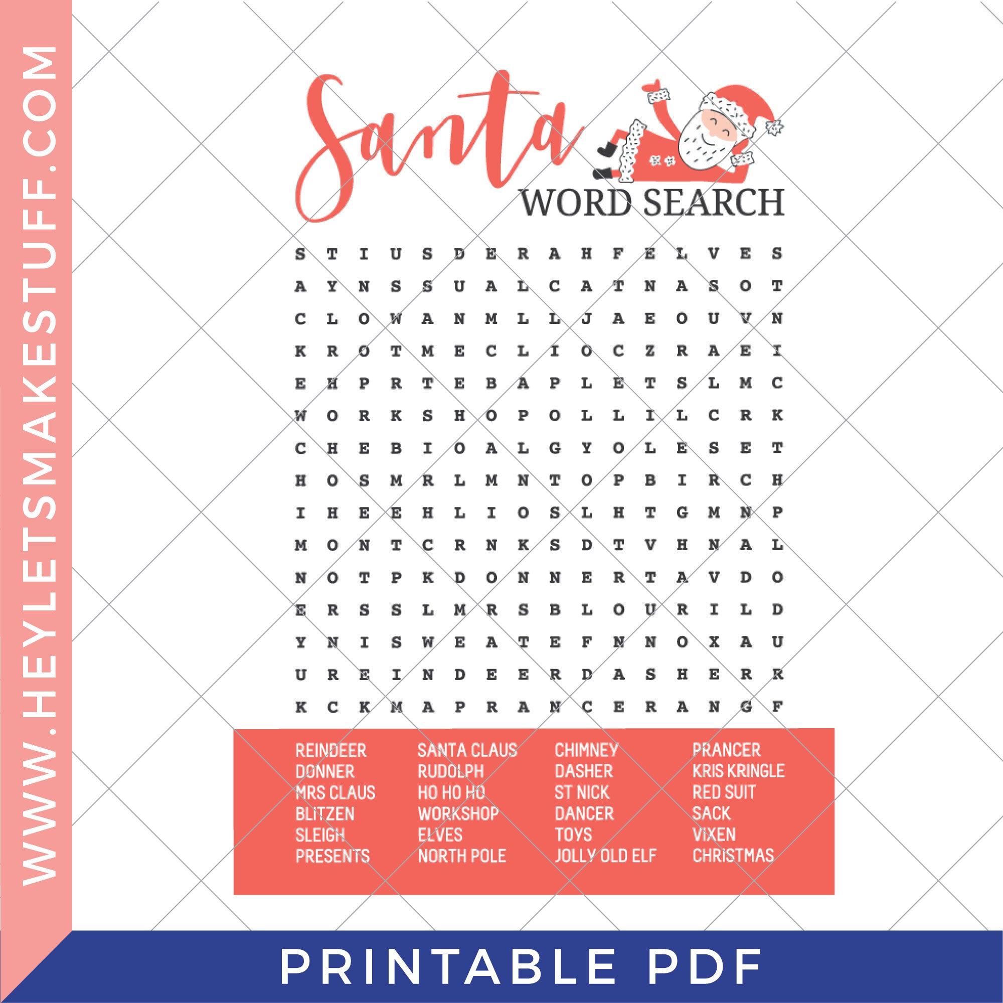 Printable Christmas Santa Word Search Club Hey Lets Make Stuff