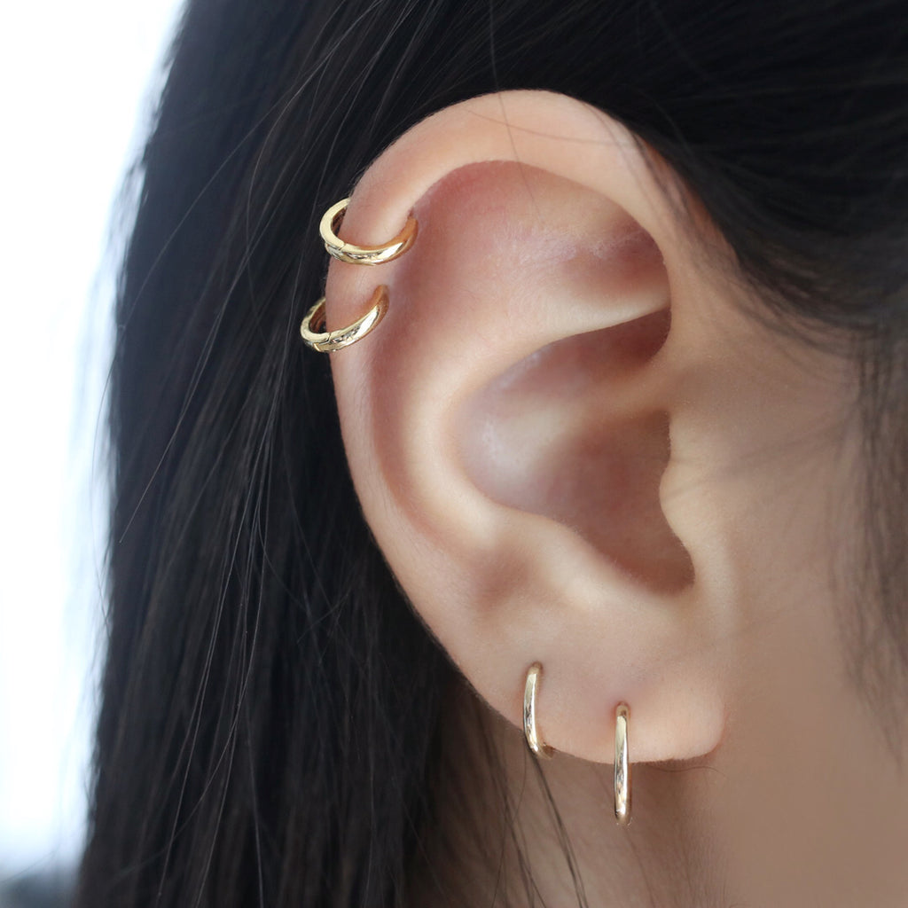 Small Cartilage Huggie Hoop Earring 925 Sterling Silver Musemond