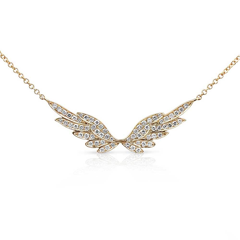 Gold Halo Diamond Angel Wing Necklace Angellovexsalt Angel Love