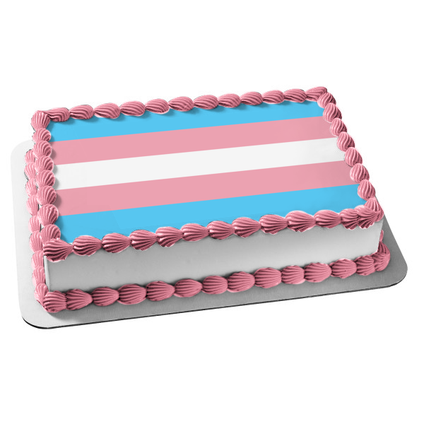 Transgender Pride Flag Edible Cake Topper Image Abpid52051 A Birthday