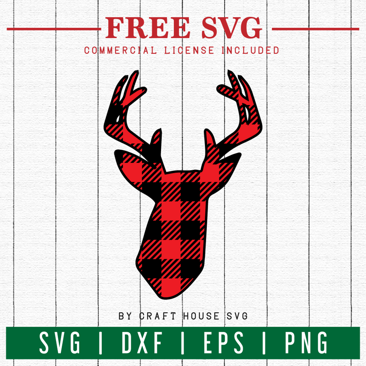 Free Buffalo Plaid Christmas Deer Fb15 Craft House Svg