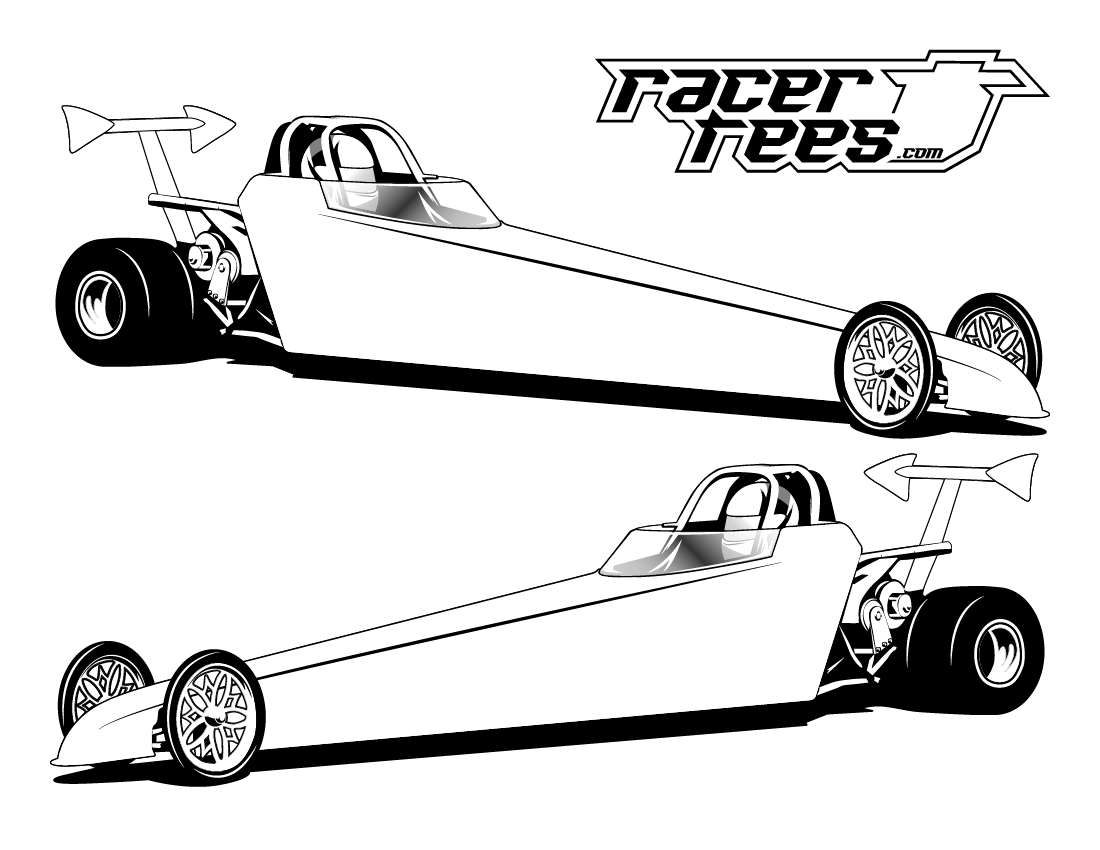 Free Drag Racing Coloring Book Pages Racer Tees