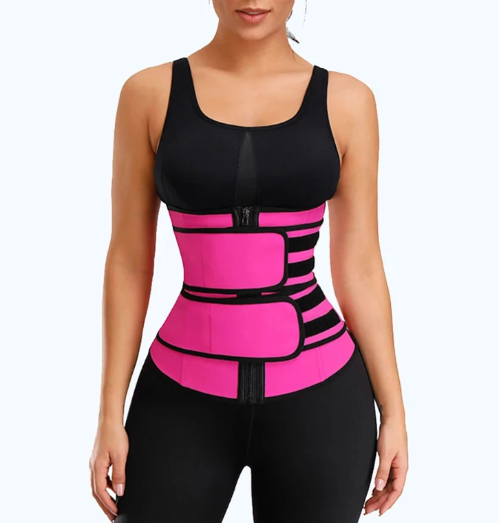 Latex Waist Trainer Velcro Fitness Belt Ab Slimming Zipper Neoprene