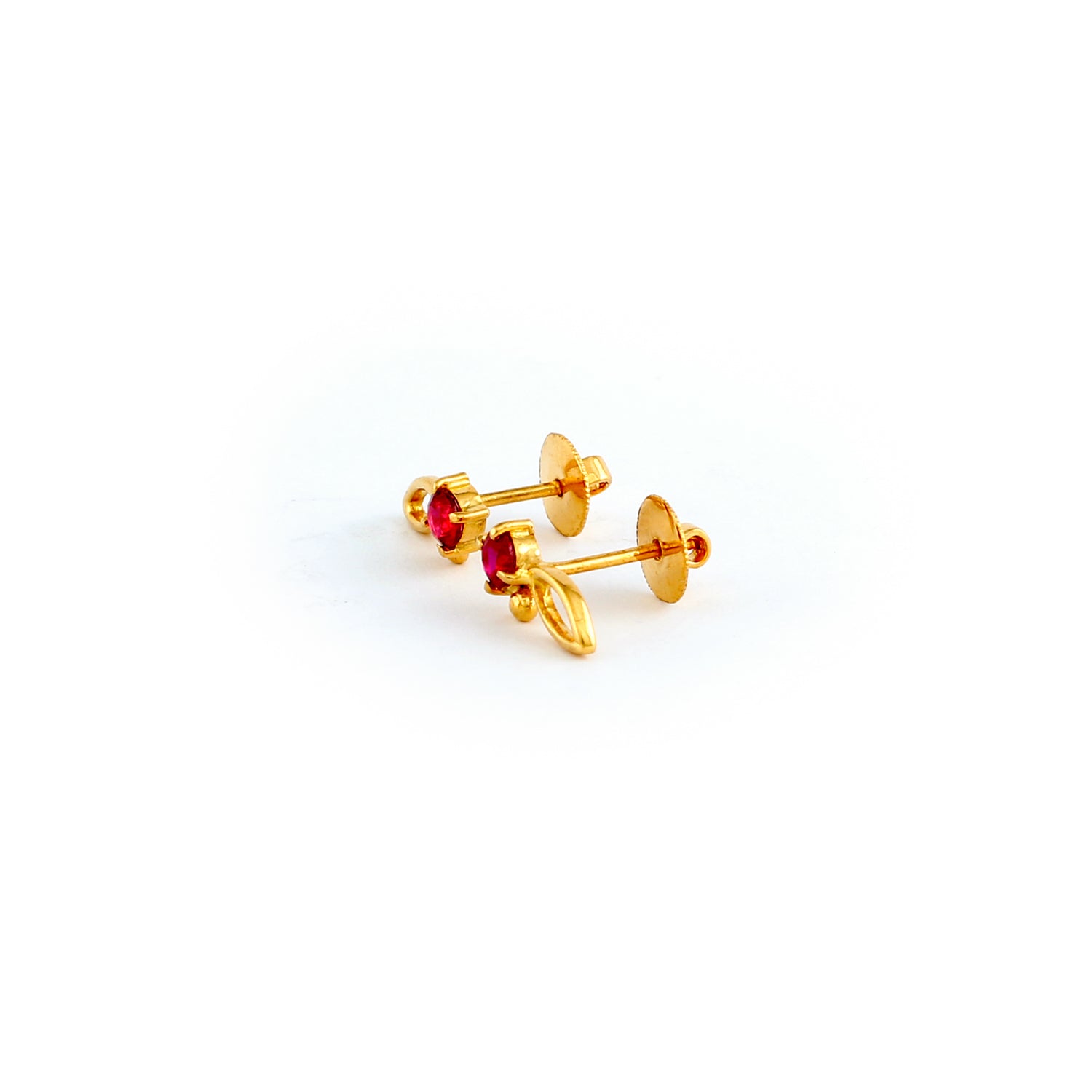 22kt Yellow Gold Ear Stud Es0001195 Swarnamahal Jewellers Ltd