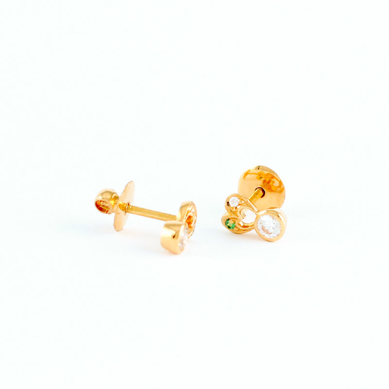 22kt Yellow Gold Ear Stud Es0001243 Swarnamahal Jewellers Ltd