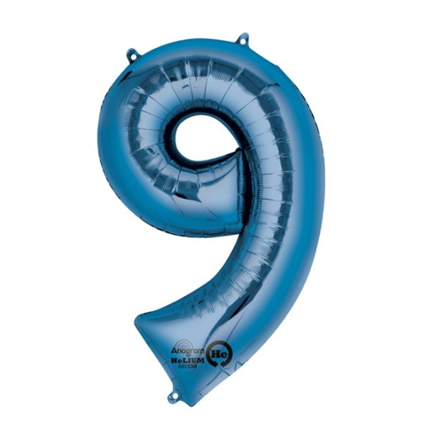 9 Large Blue Helium Filled Balloon Nickery Nook