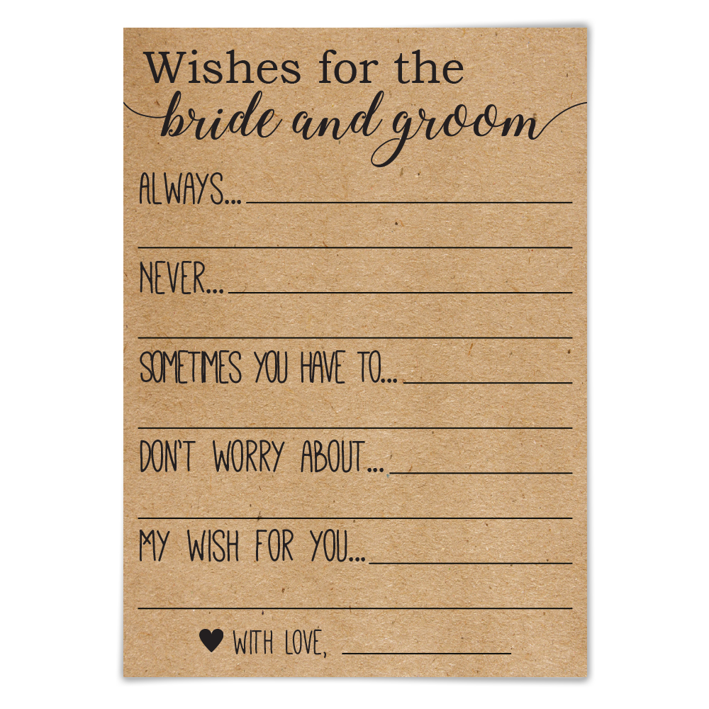 Wishes For The Bride And Groom Free Printable Printable Templates