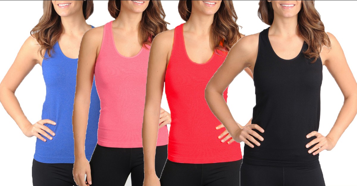 12 Pack Womens Ribbed Cotton Tank Tops