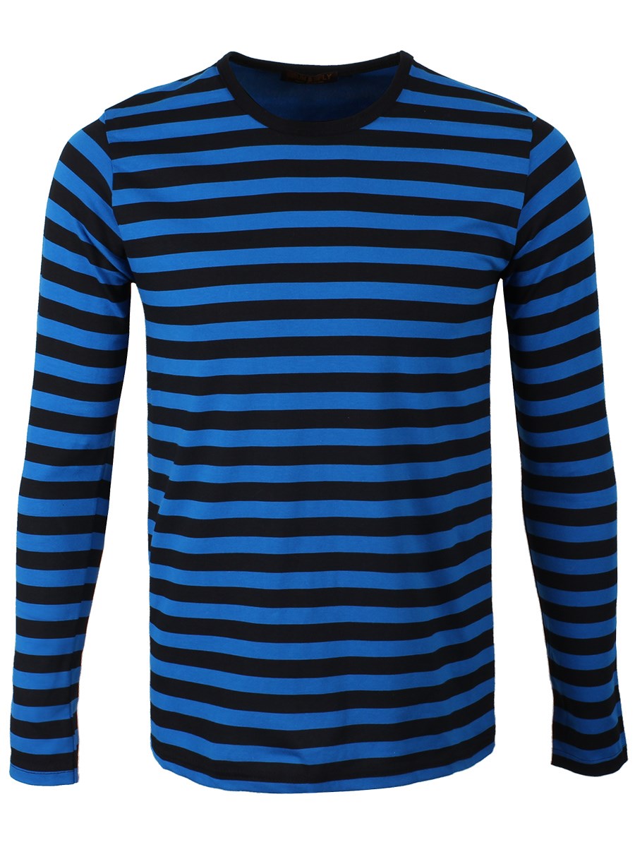 Black And White Striped Long Sleeve T Shirt Mens Black And White