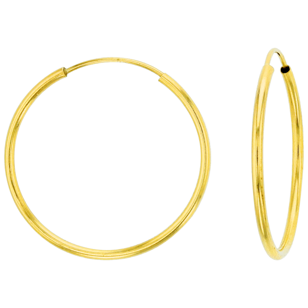 Morningsave Decadence 14k Gold Yellow 25mm 40 Endless Hoop Earrings