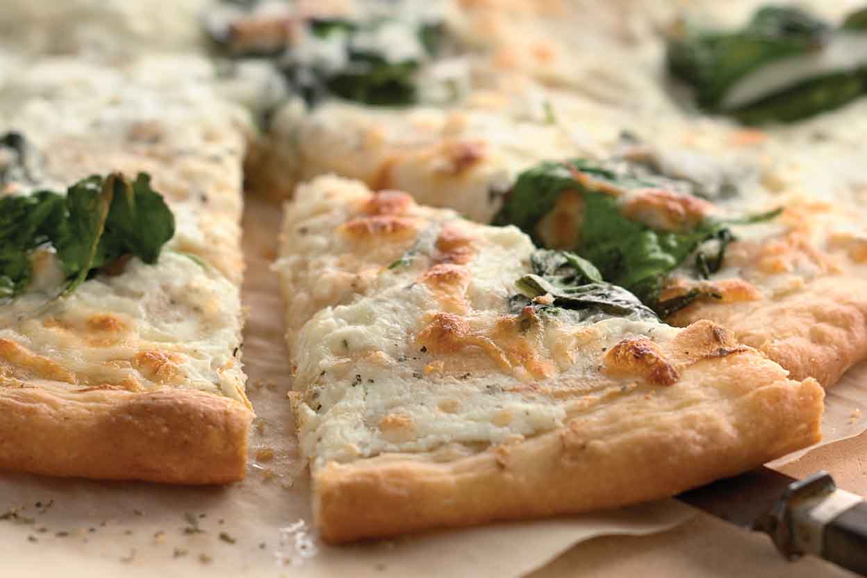 Spinach White Pizza Recipe King Arthur Flour