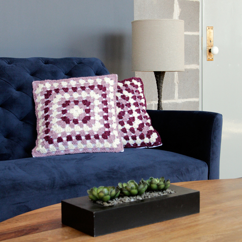 Granny Square Pillow Crochet Pattern