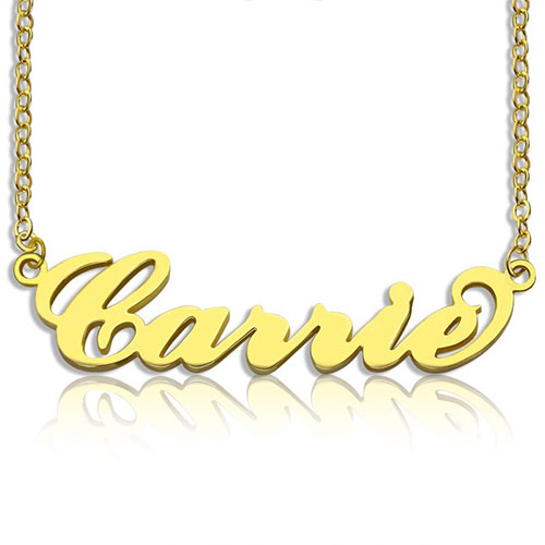 Personalized Carrie Name Necklace 18k Gold Plated