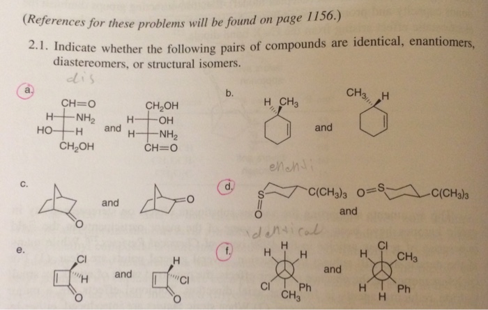 Solved Indicate Whether The Following Pairs Of Compounds